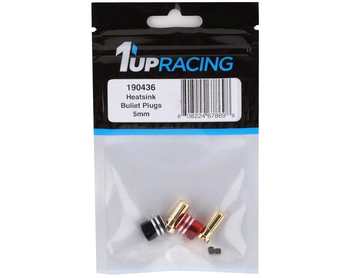 1UP Racing Heatsink Bullet Plug Grips w/5mm Bullets (Black/Red) – Racer Rc