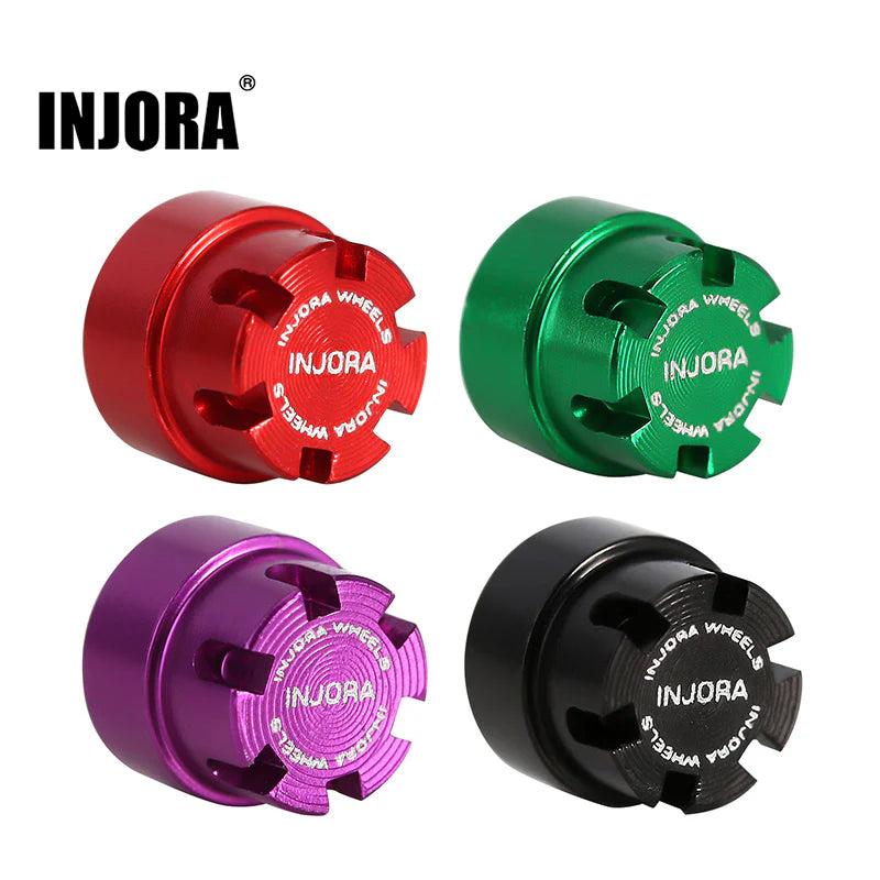 INJORA M2 Wheel Nuts CNC Aluminum Cap Locking Nuts for 1/24 SCX24 AX24 ...