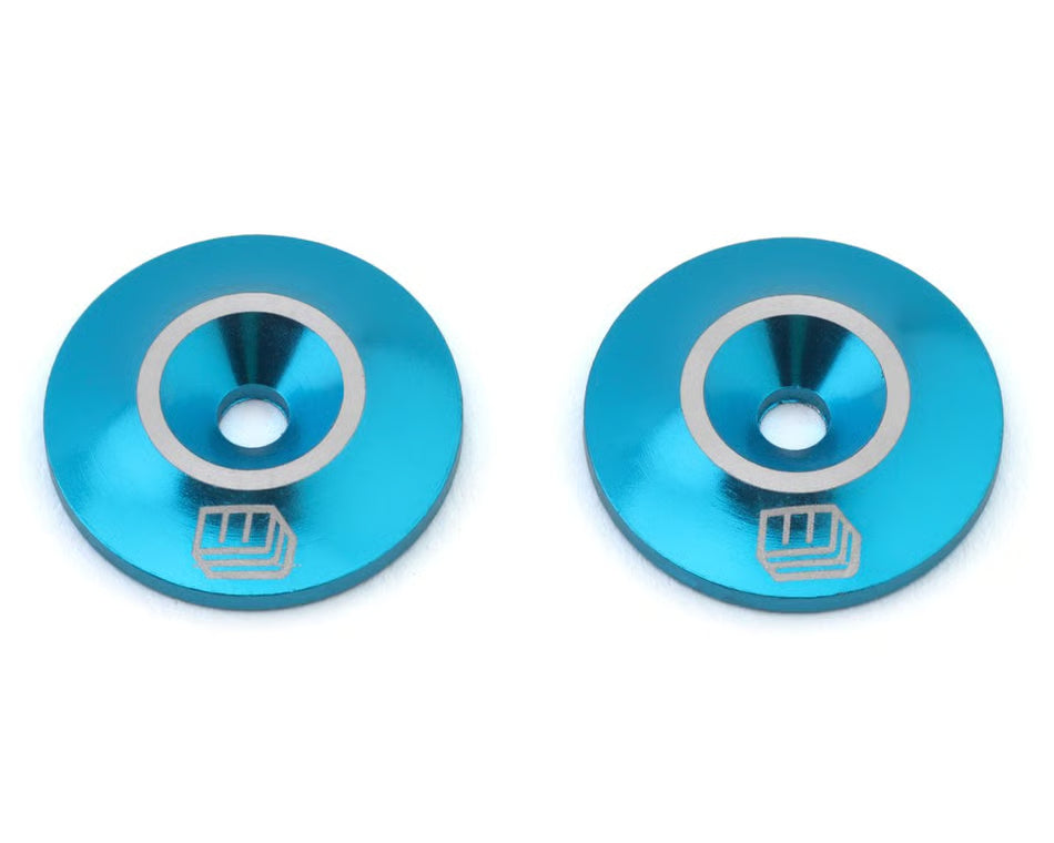 Whitz Racing Products CNC Aluminum Low Profile Wing Washers (Blue) (2 ...