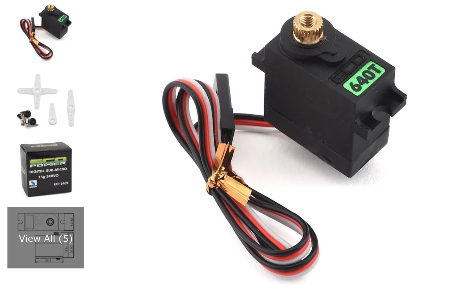 EcoPower 640T 13g Waterproof Metal Gear Digital Sub Micro Servo (TRX-4 ...